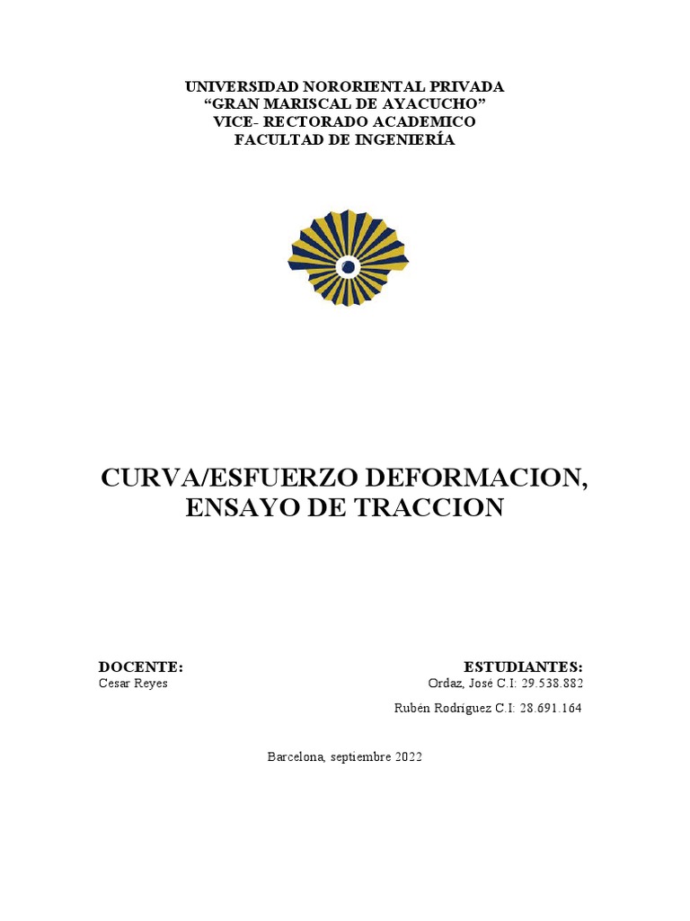 Curva 2do Trabajo de Laboratorio de Materiales (2456) | PDF ...
