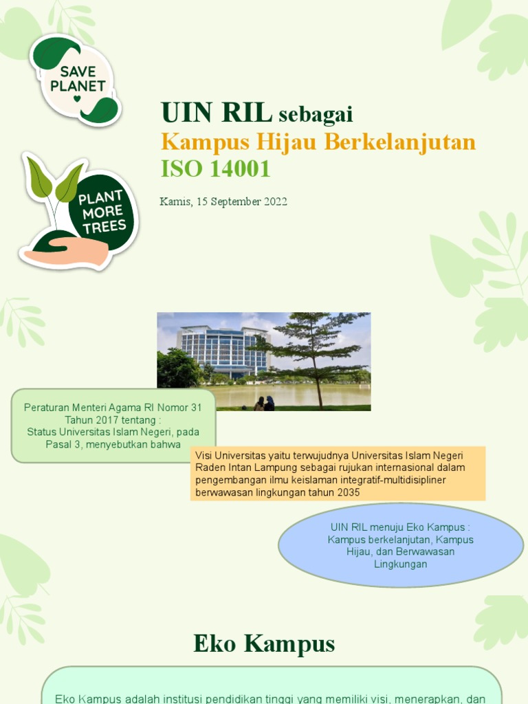 UIN RIL Sebagai Kampus HIjau Berkelanjutan | PDF | Bisnis | Kesehatan ...