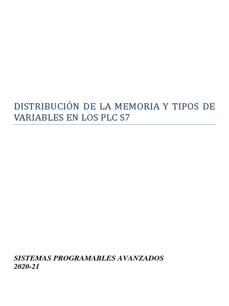 Tema 1. Tipos de Variables en El PLC | PDF | Poco | Almacenamiento de ...