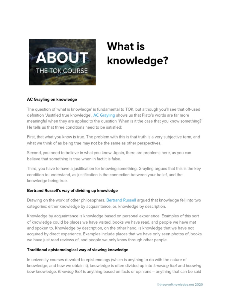 What Is Knowledge | PDF | Idea | Knowledge