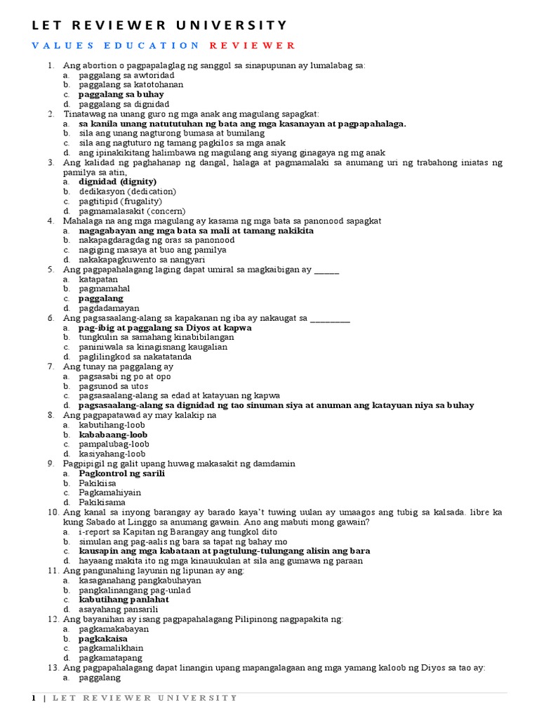 Values Education A | PDF