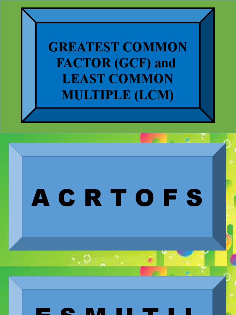 GCF and LCM Concepts for Grade 4 | PDF | Abstract Algebra | Mathematics