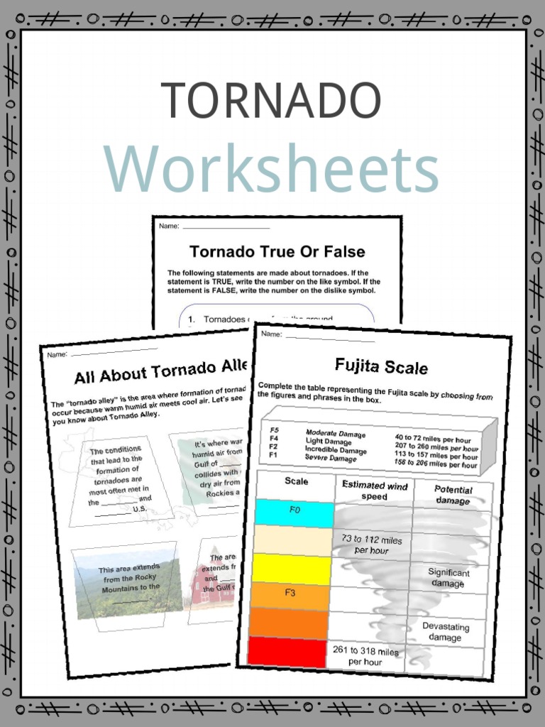 Sample Tornado Worksheets | Download Free PDF | Tornadoes | Weather Hazards