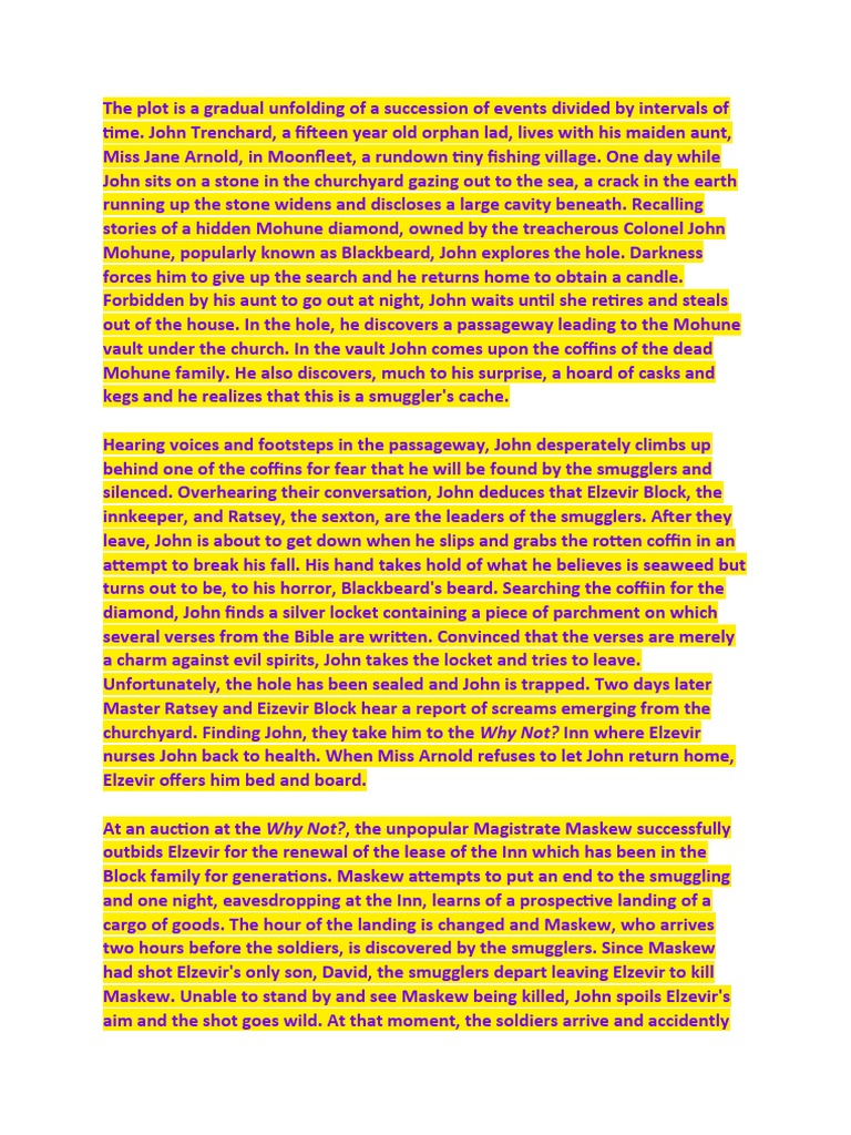 The Gradual Unfolding of John Trenchard's Adventures in Moonfleet ...