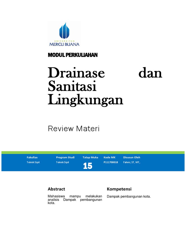 Materi 15 Drainase Dan Sanitasi Lingkungan | PDF