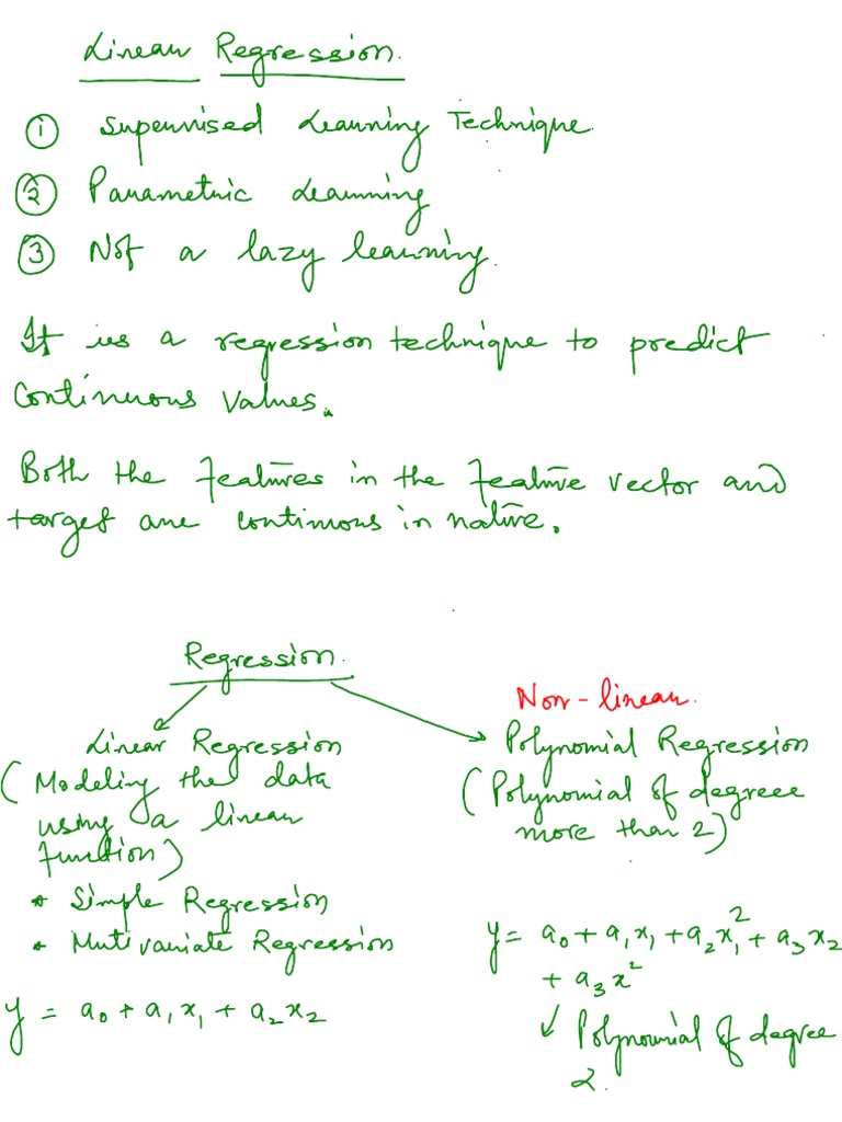 Linear Regression Lecture Notes | PDF Linear Regression Lecture Notes | PDF