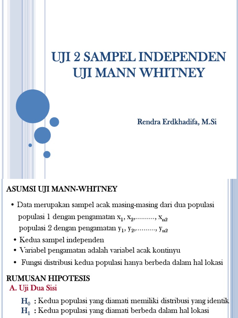 Materi Uji 2 Sampel Independen Nonpar | PDF | Metode & Bahan Ajar