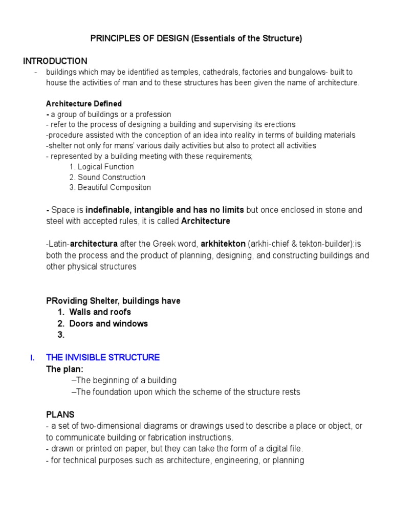 PRINCIPLES OF DESIGN (Invisible and Visible Structure) | PDF | Shape ...