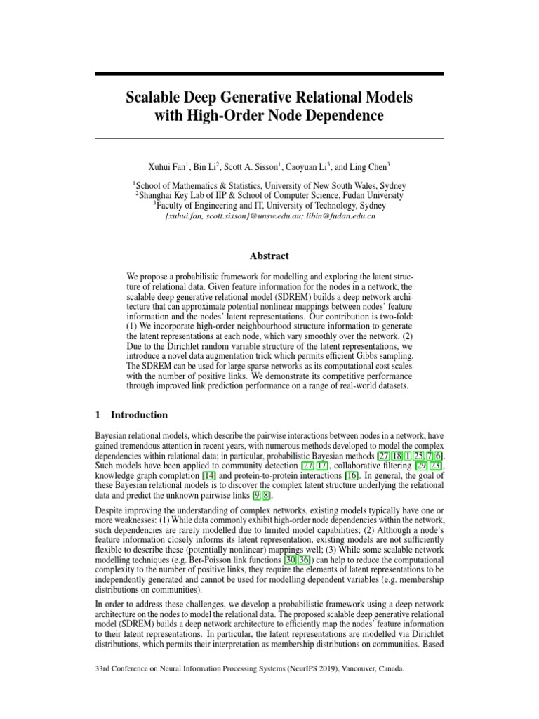 Scalable Deep Generative Relational Models | PDF | Deep Learning | Receiver Operating Characteristic