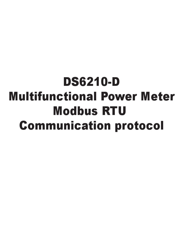 DS6210-D Modbus RTU Power Meter Guide | PDF | Ac Power | Bit