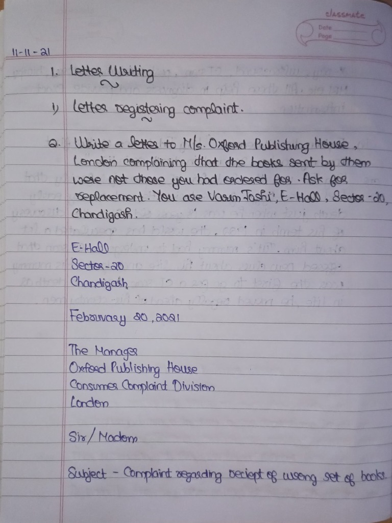Letter Writing Pdf