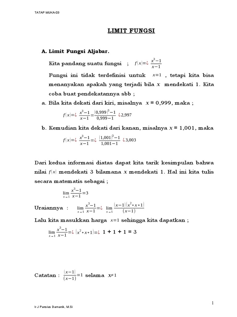 C-1.mod-03.limit Fungsi Aljabar | PDF