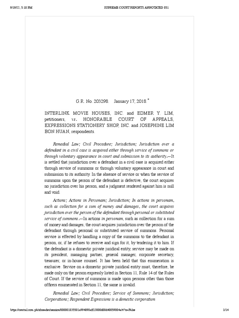 8 - Interlink Movie Houses, Inc. vs. Court of Appeals | PDF