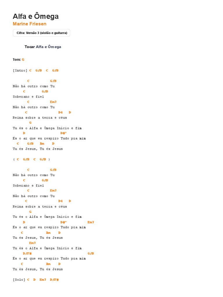 Alfa e Ômega - Marine Friesen - Cifra Club | PDF