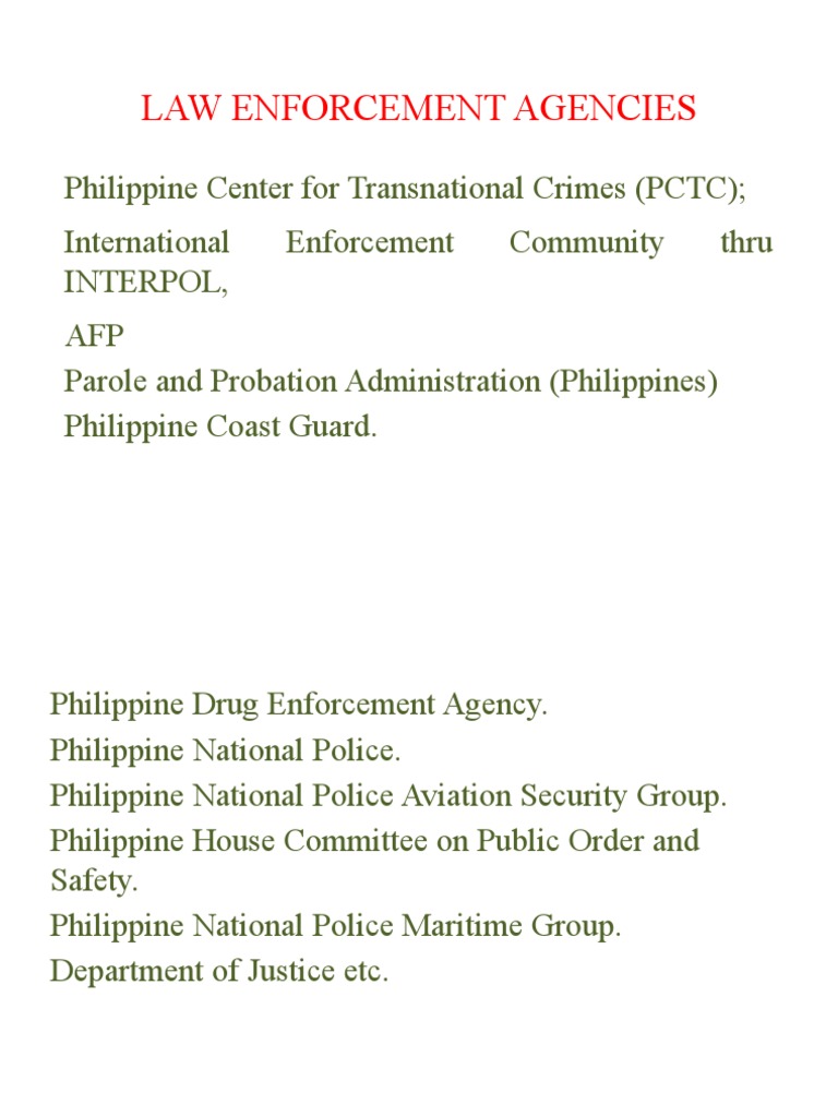 Philippine Law Enforcement Overview | PDF | Police | Law Enforcement Agency