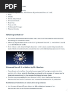 Class 9 Gravitation Numericals | PDF