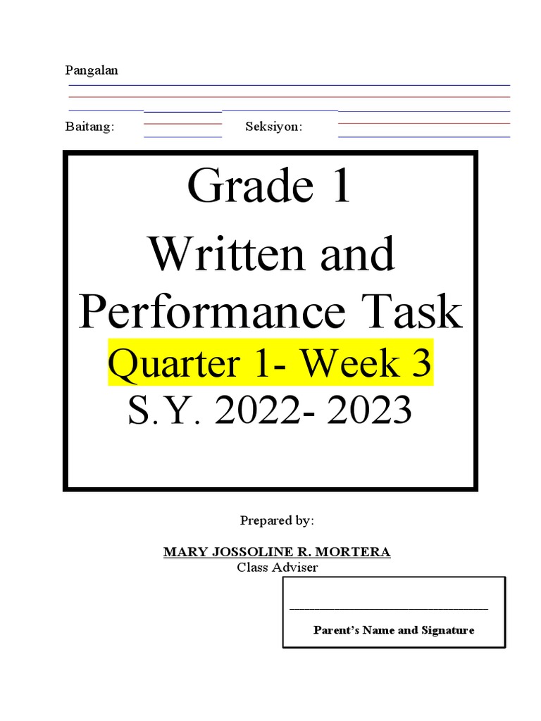 WRITTEN AND PERFORMANCE TASK w3q1 | PDF