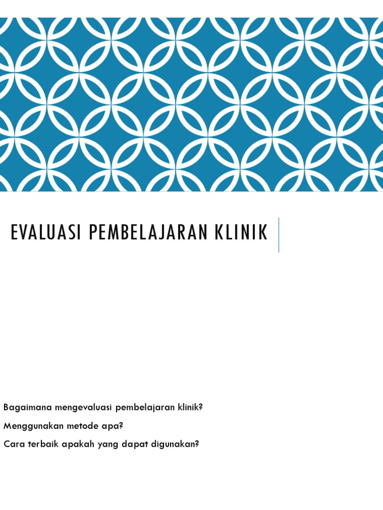 Evaluasi Pembelajaran Klinik | PDF