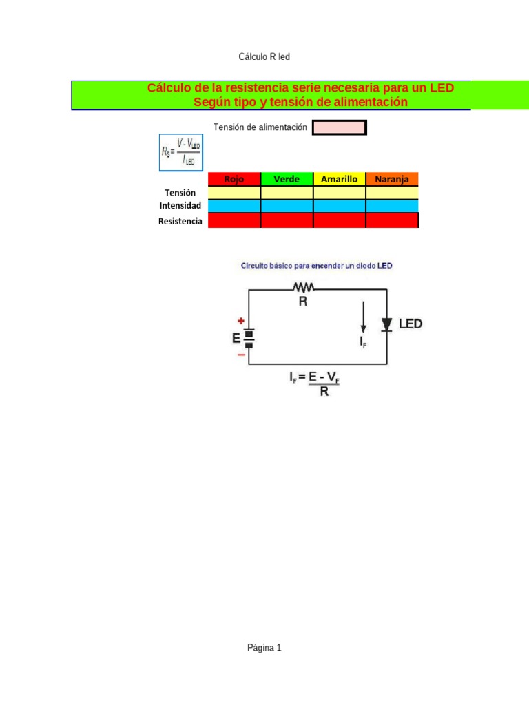 Cálculo R Led - en | PDF