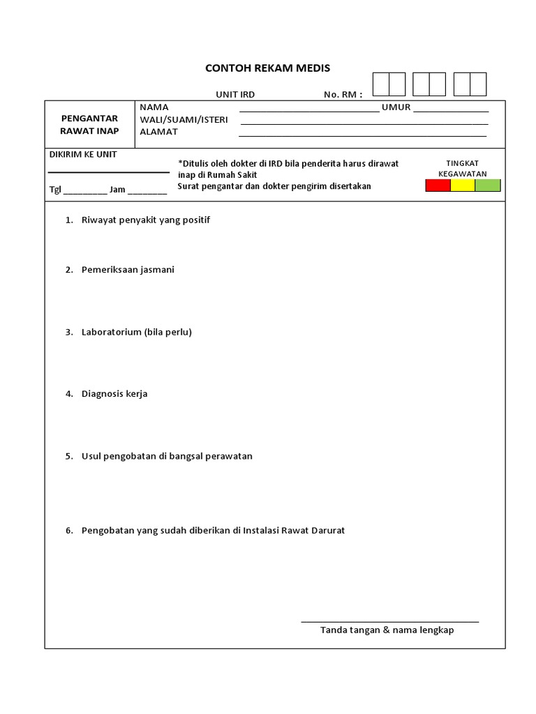 Format Status Pasien - Stase Bedah | PDF