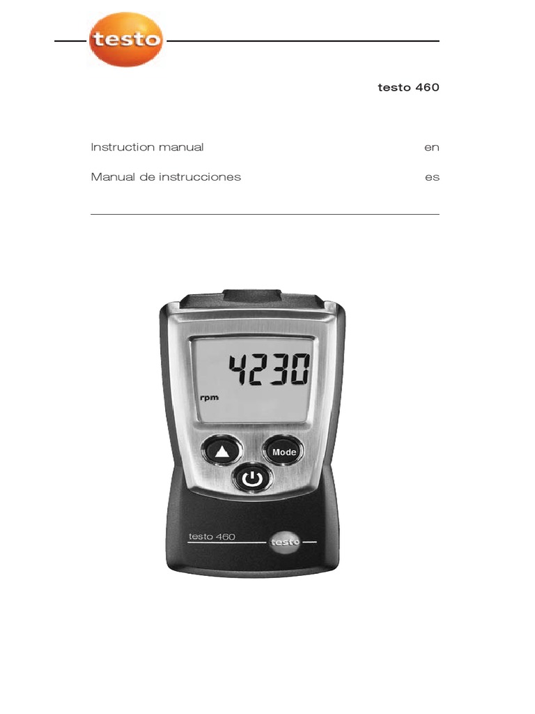 Manual - TESTO 460 | PDF | Rechargeable Battery | Measurement