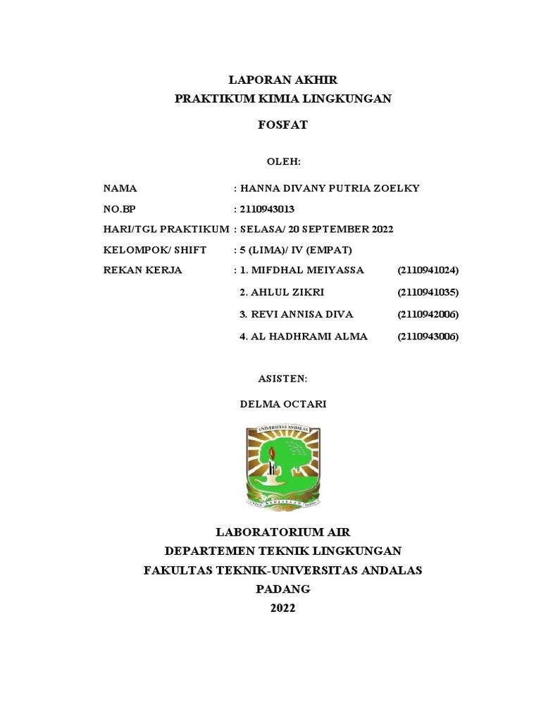 Cover Lap Akhir Fosfat | PDF