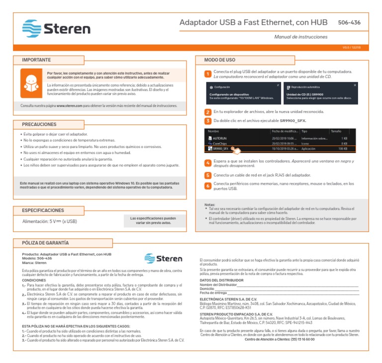 506 436 Instr | PDF | Sistema operativo | USB