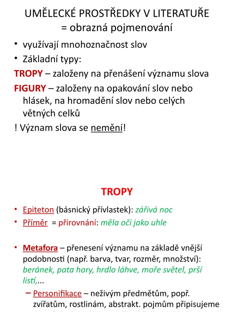 Obrazná Pojmenování - Tropy A Figury | PDF