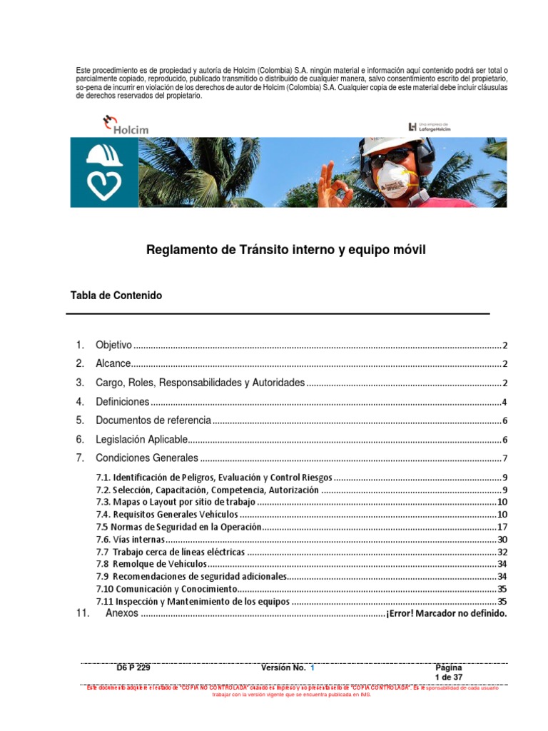 4 Reglamento de Tránsito Interno y Equipo Movil | PDF | Peatonal ...
