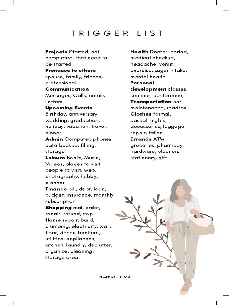 Trigger List for Projects, Tasks and Events | PDF