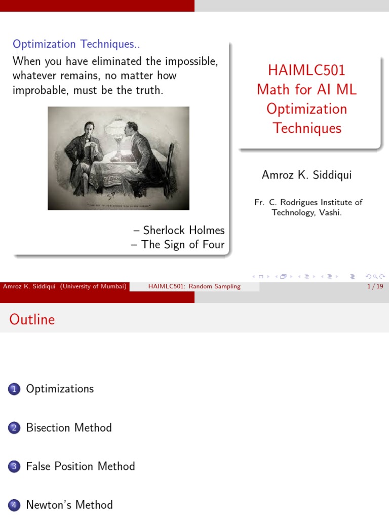 AI ML Optimization Techniques | PDF