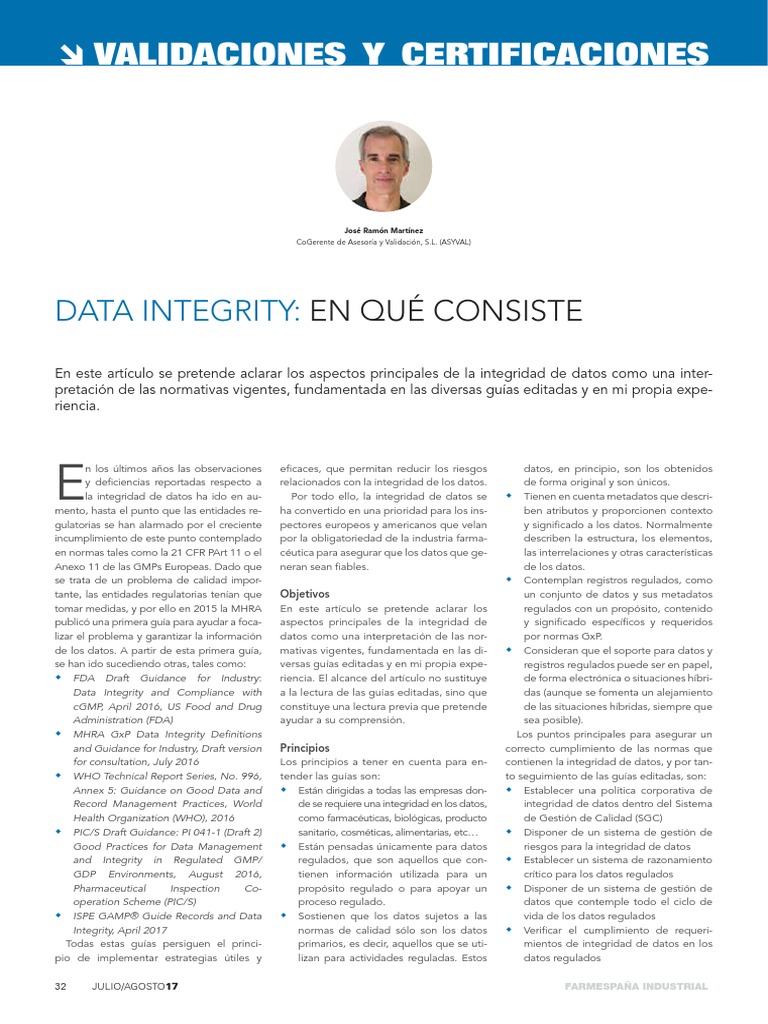 Data Integrity | PDF | Evaluación del ciclo de vida | Ingeniería de confiabilidad