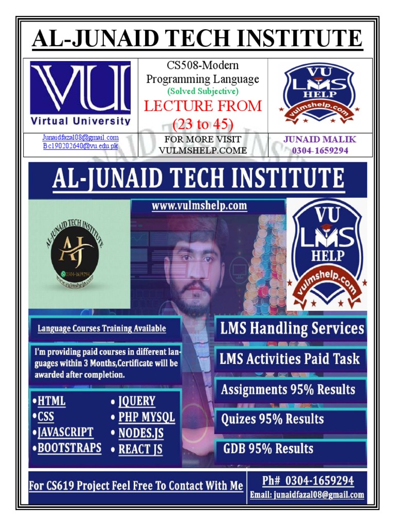 CS508 Solved Subjective Final Term by Junaid | PDF | Subroutine ... CS508 Solved Subjective Final Term by Junaid | PDF | Subroutine ...