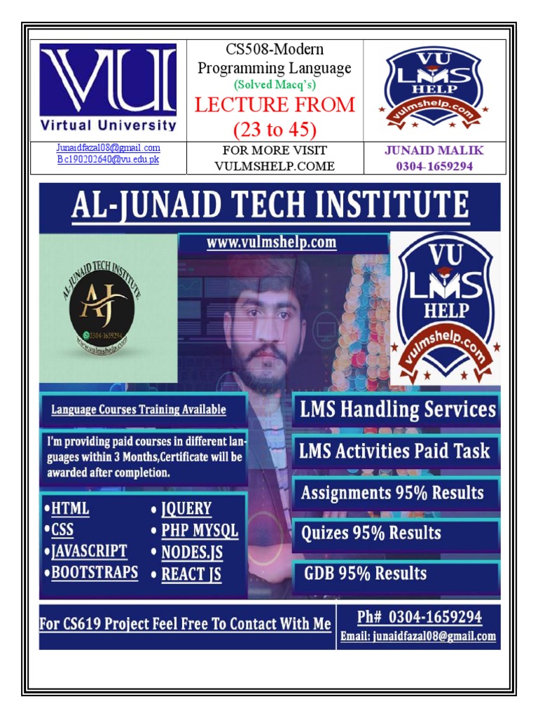 CS508 SOLVED MCQs FINAL TERM BY JUNAID | PDF | C Sharp (Programming Language) | Php