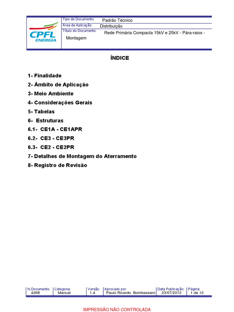 GED-4268 - Rede Primária Compacta 15kV e 25kV | PDF | Eletricidade ...