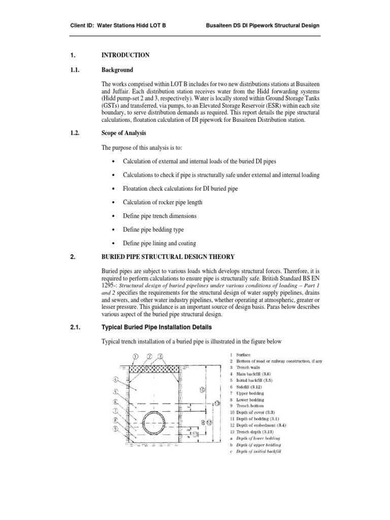 Design Report Project | PDF | Strength Of Materials | Pipe (Fluid ...