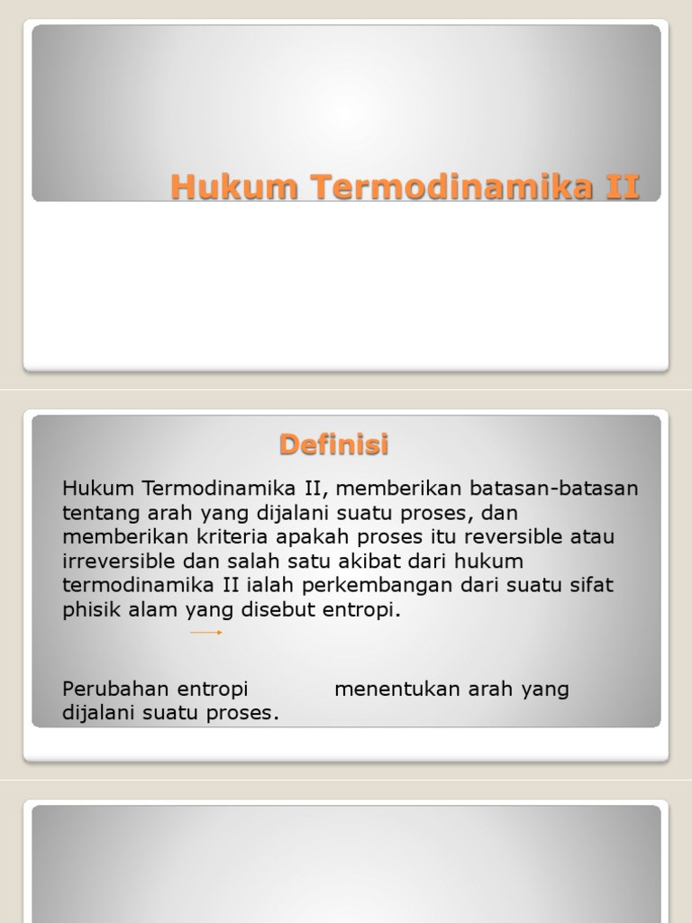Hukum Termodinamika II | PDF