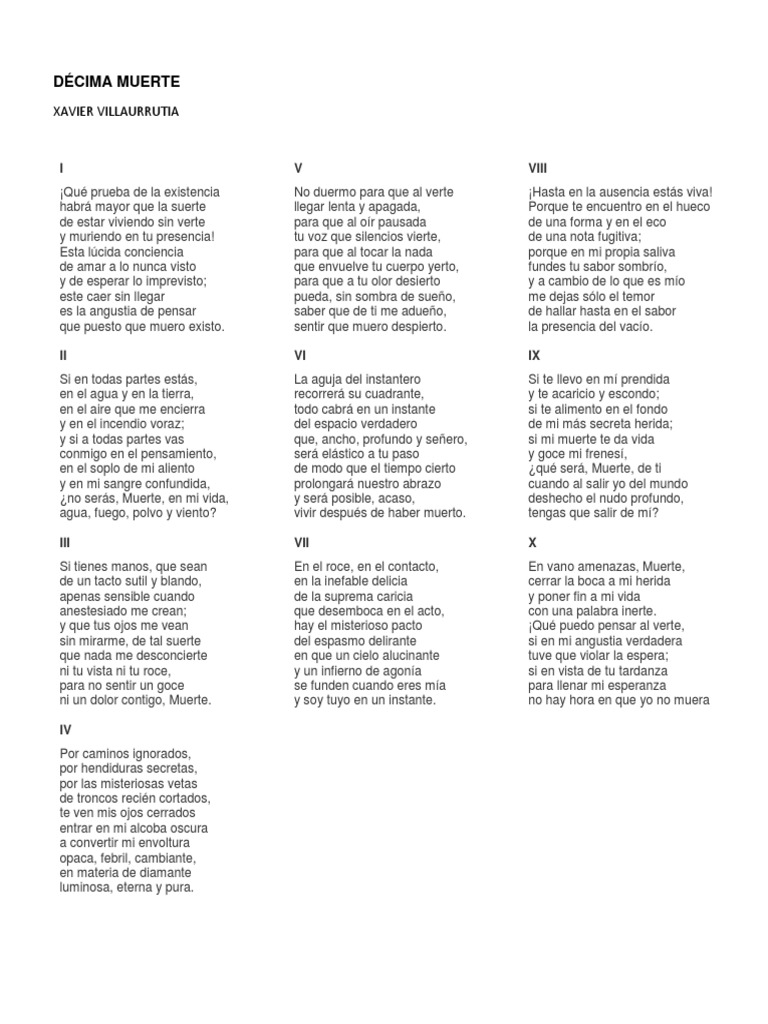 Décima Muerte | PDF | Poesía