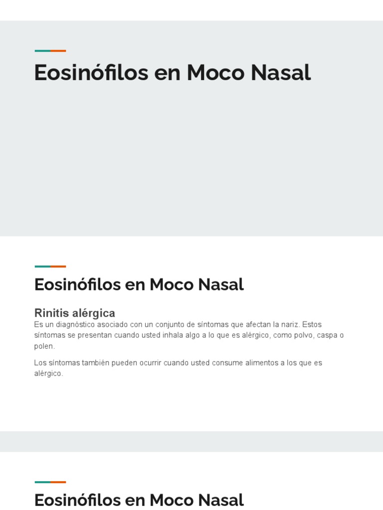 Eosinófilos en Moco Nasal | PDF | Alergia | Anatomía