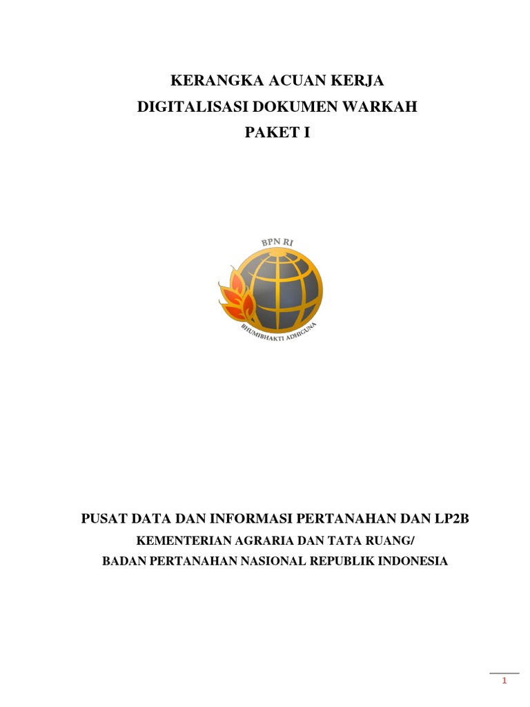 KAK Digitalisasi Warkah PAKET I | PDF | Sains & Matematika | Komputer