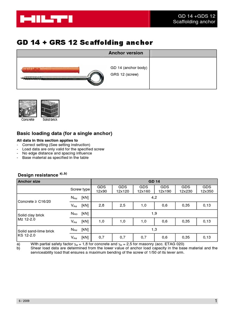 Technical Data GD - GRS | PDF | Brick | Scaffolding