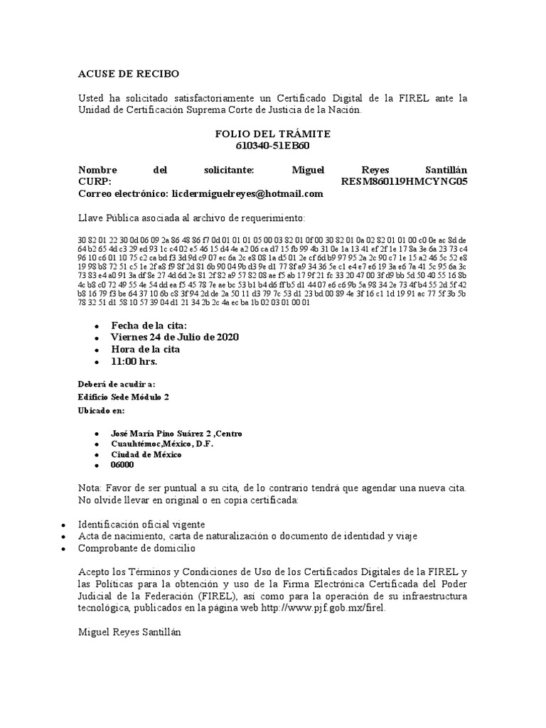 Acuse de Recibo | PDF