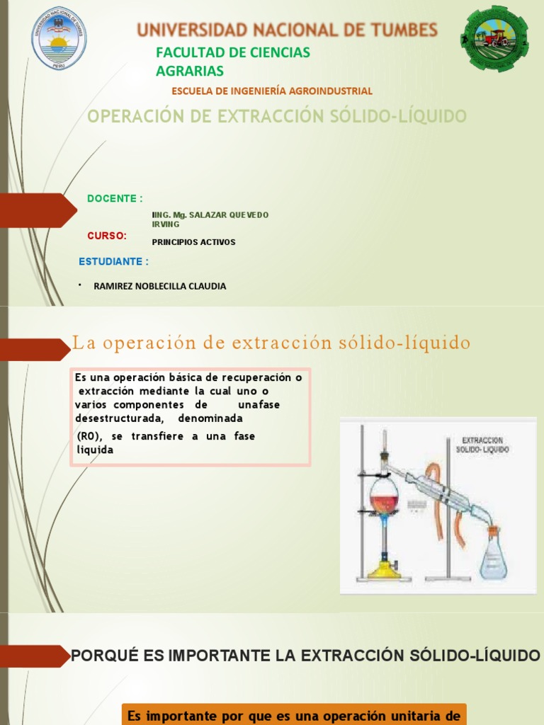 Extraccion Solido y Liquido | PDF | Solvente | Química Física