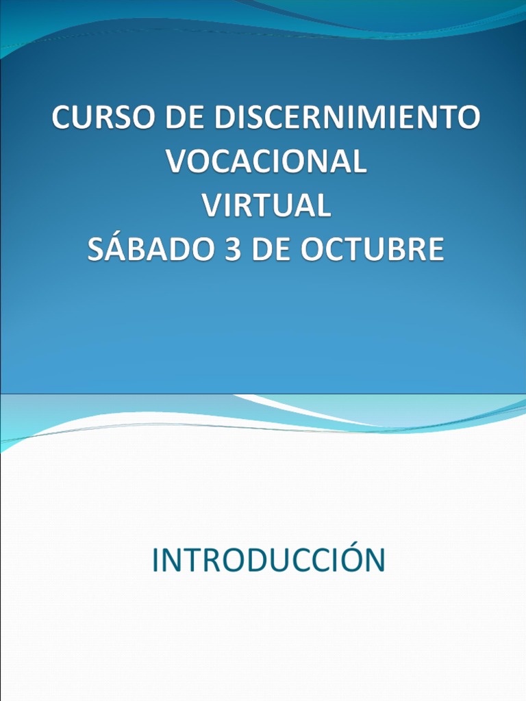 Discernimiento Vocacional Virtual 1er Dia | PDF