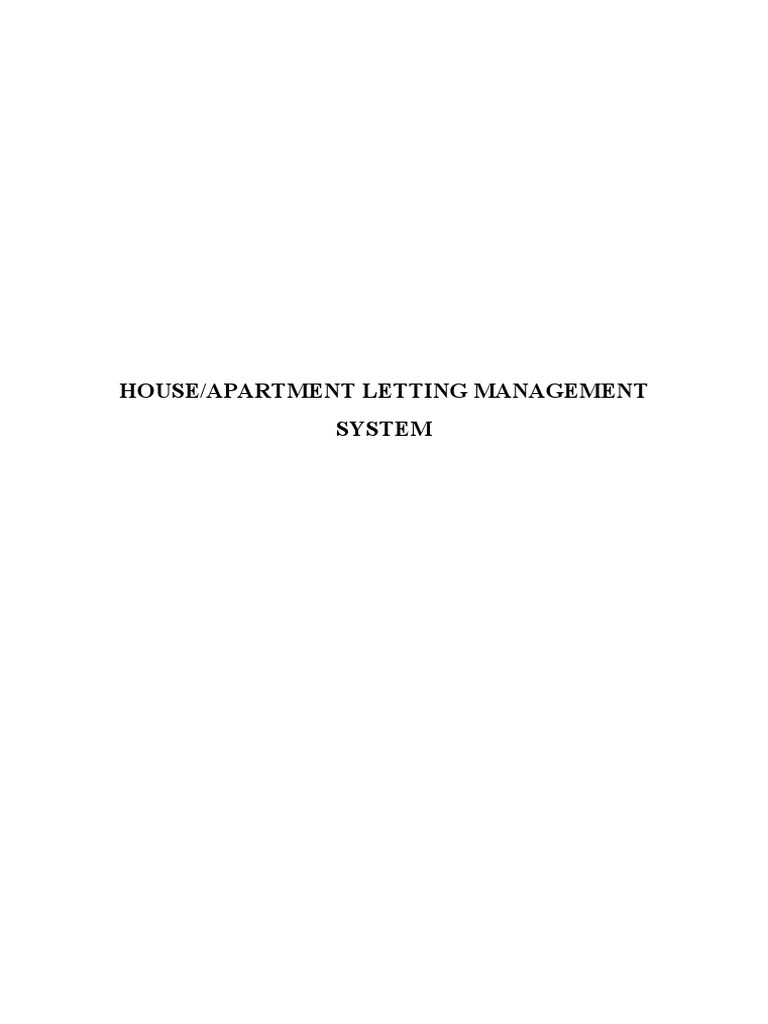 House (Apartment) Letting Management System-By Hnd-1 Comp Sci-Group 3 ...