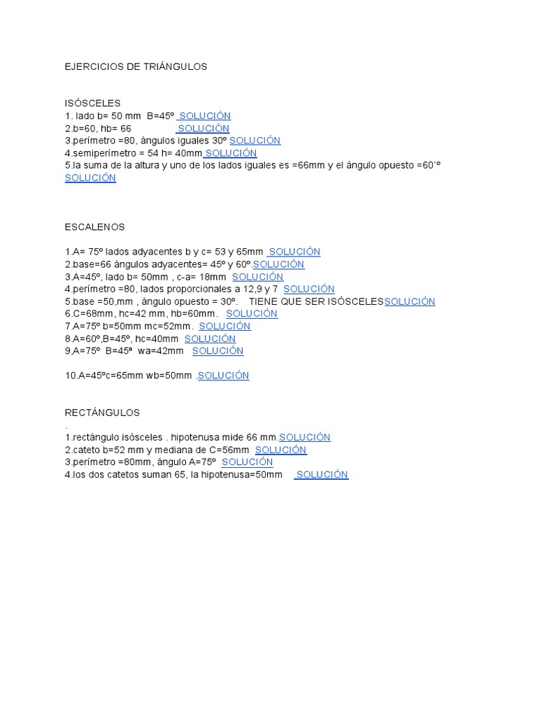 Ejercicios De Triángulos Pdf