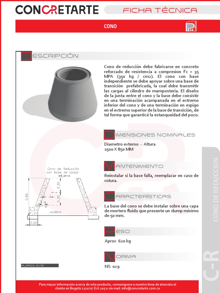Cono de Reducción en Concreto 35 MPA | PDF | Ingeniero civil