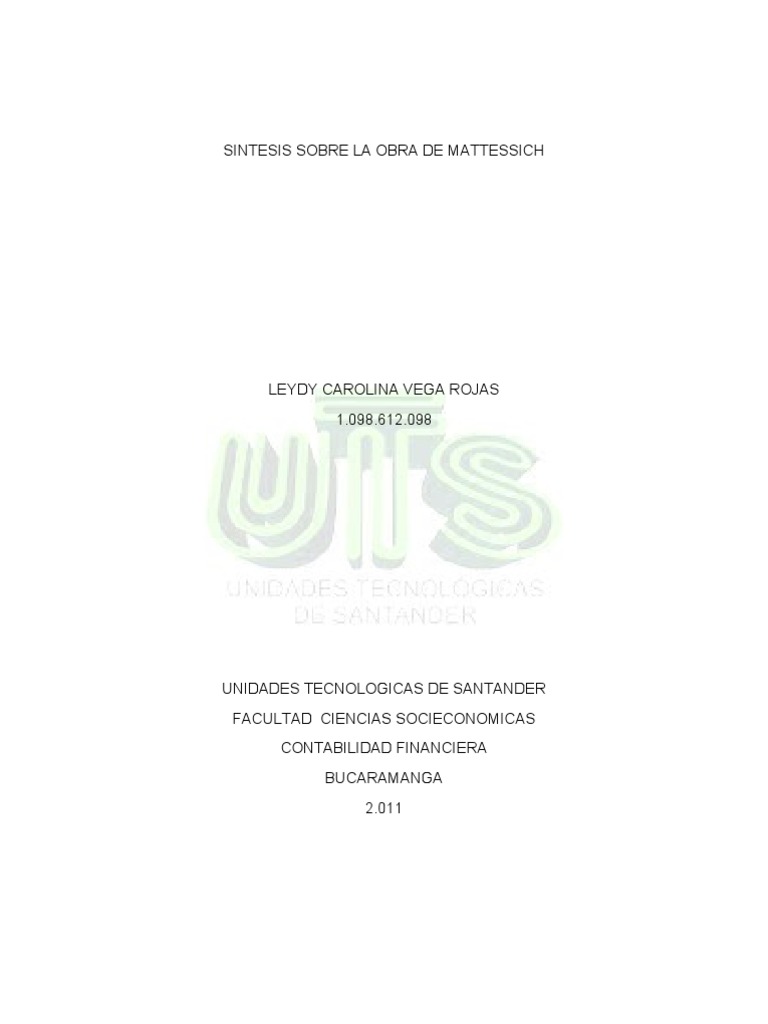 Obra de Mattessich | PDF | Contabilidad | Teoría