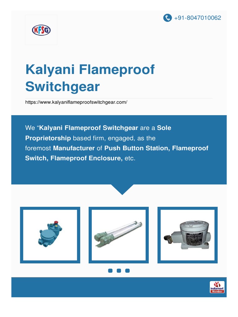 Kalyani Flameproof Switchgear Pdf Switch Equipment