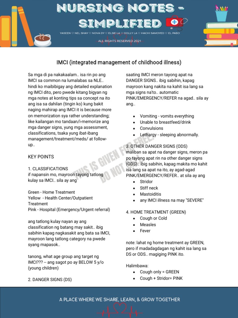 IMCI Notes | PDF